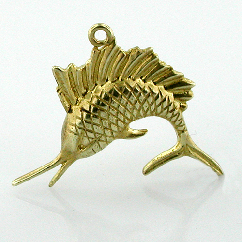 Sportsman Fish Marlin Sailfish 14k Gold Charm