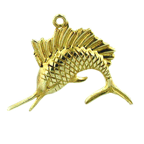 Sportsman Fish Marlin Sailfish 14k Gold Charm