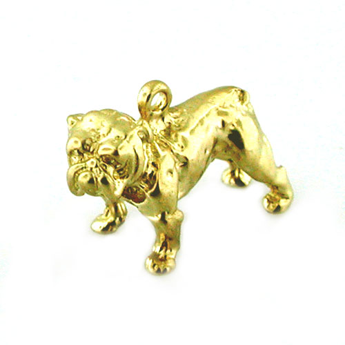 Bulldog 3D 14K Gold Charm