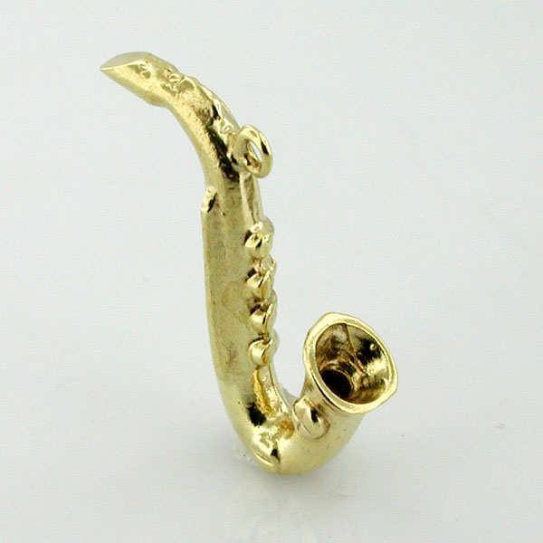 Saxophone 14k Gold Charm