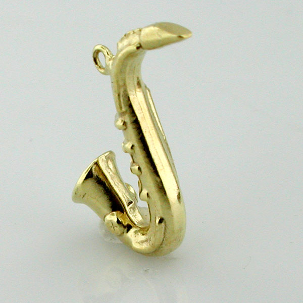 Saxophone 14k Gold Charm