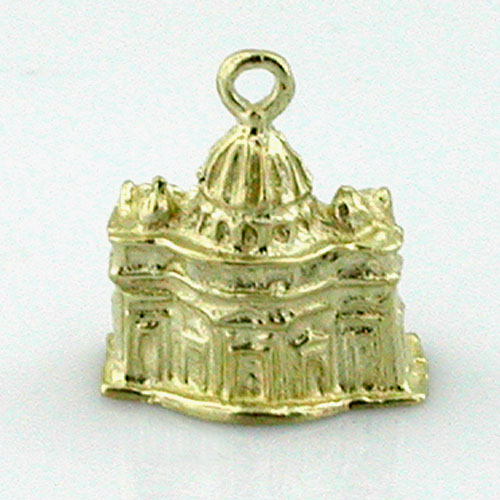 St Peters Basilica Rome Vatican 14K Gold Charm