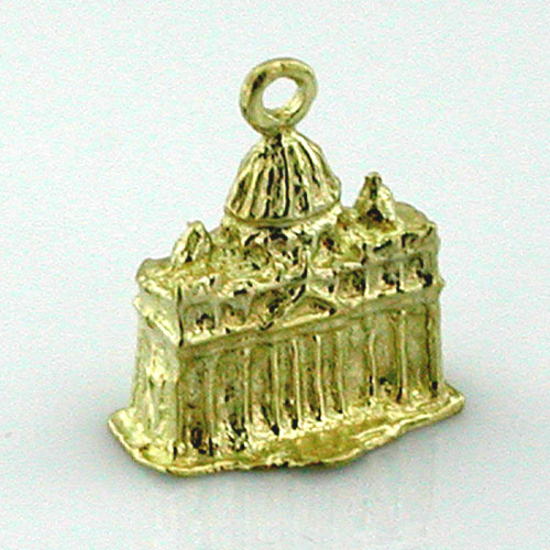 St Peters Basilica Rome Vatican 14K Gold Charm