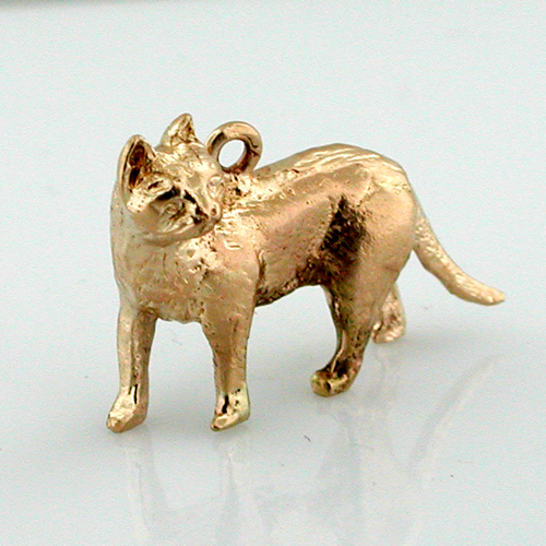 House Cat 14k Gold Charm