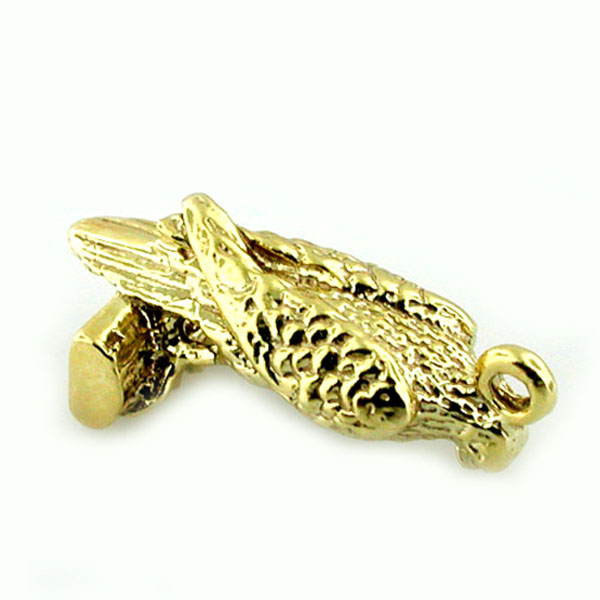 Falcon Hawk Bird 14k Gold Charm